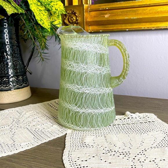 Unknown | Dining | Vintage Spaghettiware Pitcher In Green From The 6s ...